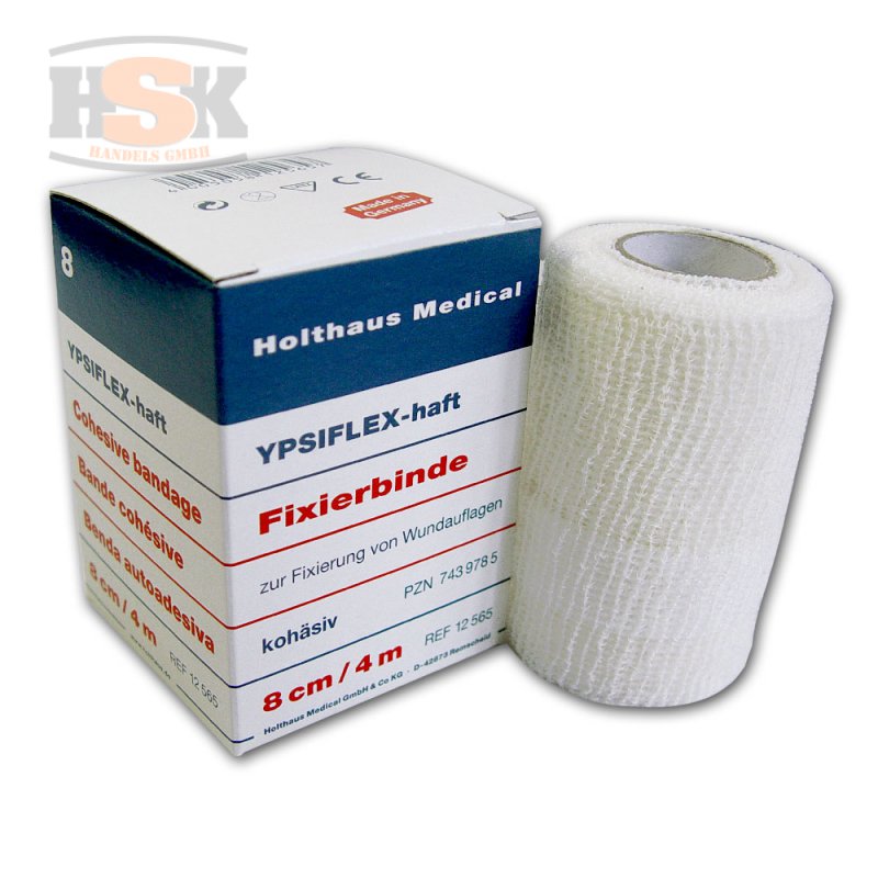 YPSIFLEX-haft Fixierbinde Binde selbsthaftend 8 cm x 4 m weiss